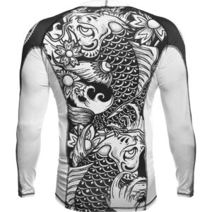 Hardcore Training Pitbull City Men's Rash Guard Compression Long Sleeve Jiu Jitsu MMA No-Gi Tight BJJ Grappling Base Layer Combat Black