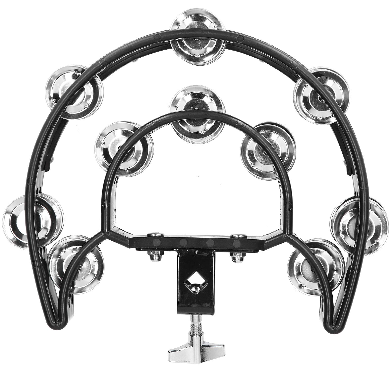 Hand Hi Hat Tambourine Double Row Bells Metal Jingles Musical Percussion Instrument for KTV Party