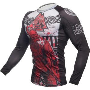 ardcore Training Viking 2.0 Men's Rash Guard Compression Long Sleeve MMA No-Gi Tight BJJ Grappling Base Layer Fitness Grey