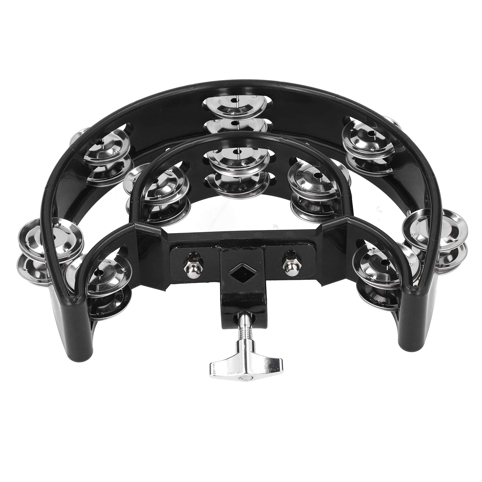 Hand Hi Hat Tambourine Double Row Bells Metal Jingles Musical Percussion Instrument for KTV Party