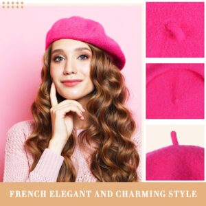 15 Pieces Women Wool Beret Hat Wool French Beret Hat Artist Beret Cap Winter Solid Color Hat for Women (Elegant Color)