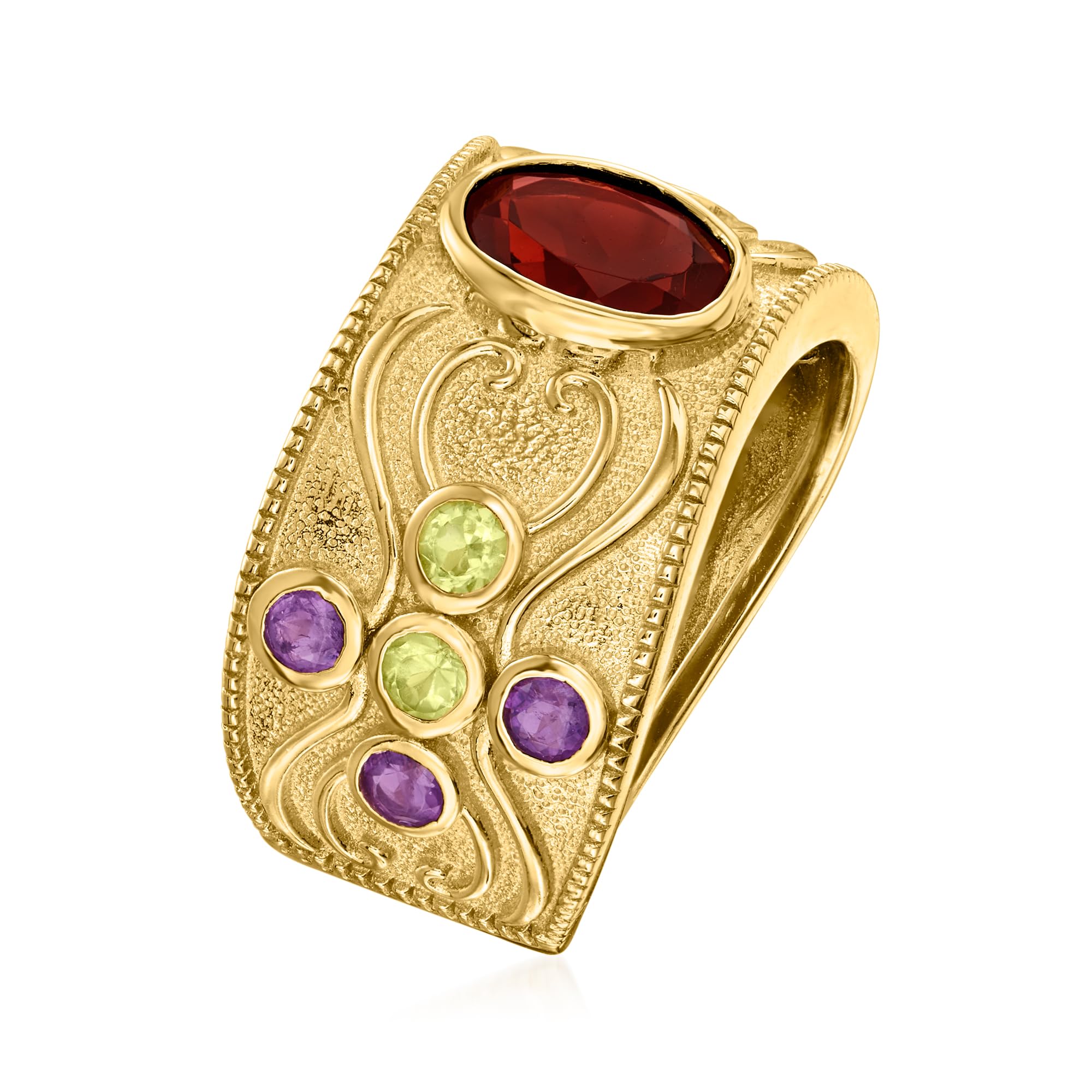 Ross-Simons 1.70 ct. t.w. Multi-Gemstone Ring in 18kt Gold Over Sterling. Size 6