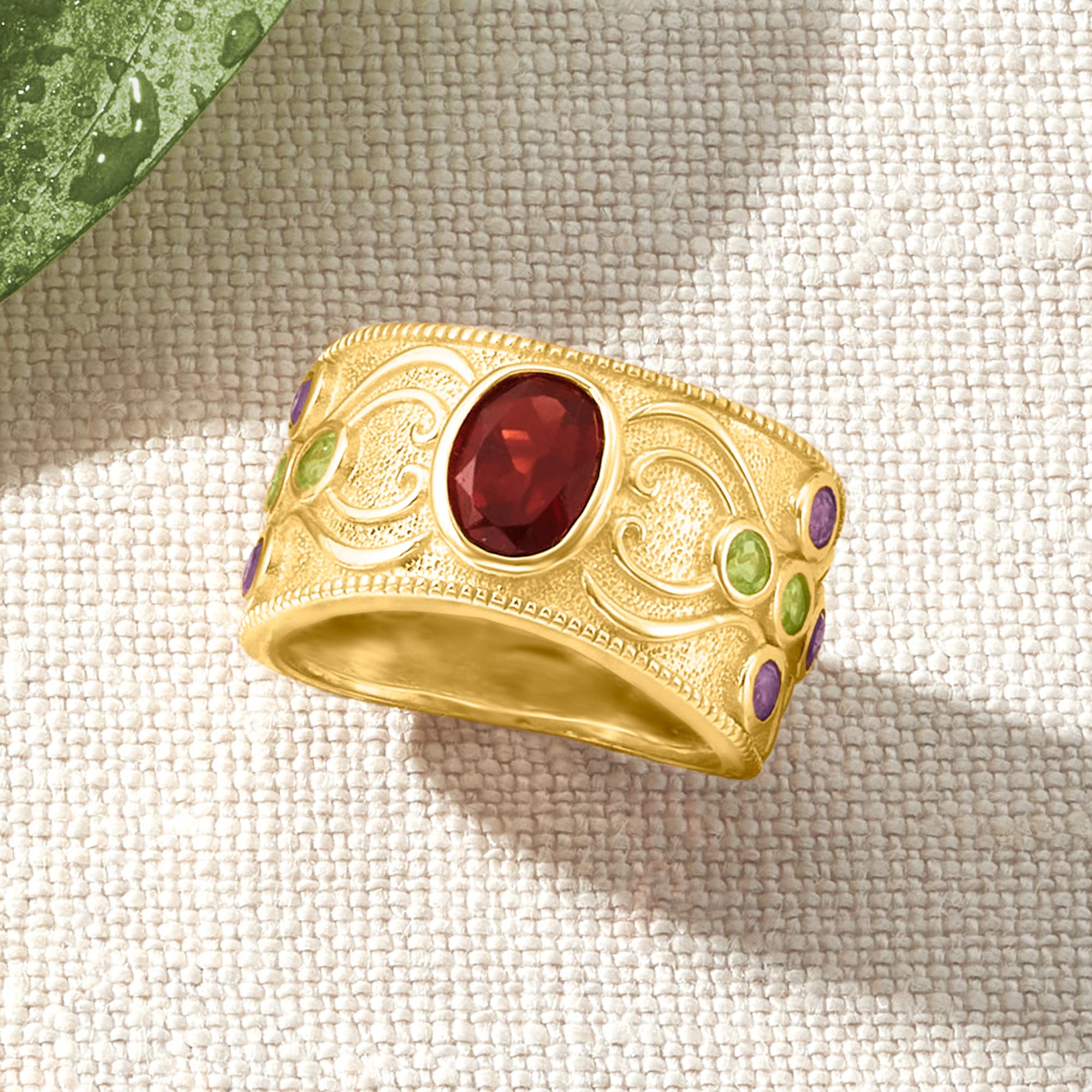 Ross-Simons 1.70 ct. t.w. Multi-Gemstone Ring in 18kt Gold Over Sterling. Size 6