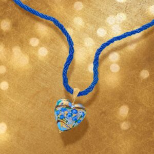 Ross-Simons Italian Multicolored Murano Heart Pendant Necklace in 18kt Gold Over Sterling. 18 inches