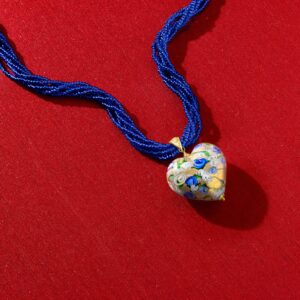 Ross-Simons Italian Multicolored Murano Heart Pendant Necklace in 18kt Gold Over Sterling. 18 inches