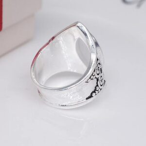 Goldenchen Vintage Silver Ring 925 Sterling Silver Natural Moonstone Women Jewelry Elegant Gemstone Wedding Ring Size 5-11 (8)