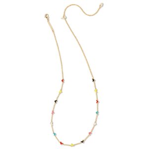 Kendra Scott Haven Heart Gold Strand Necklace in Multi Mix, Fashion Jewelry for Women