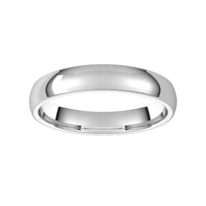 Bonyak Jewelry Platinum 3.5mm Half Round Comfort Fit Light Band Beautiful, Size 6