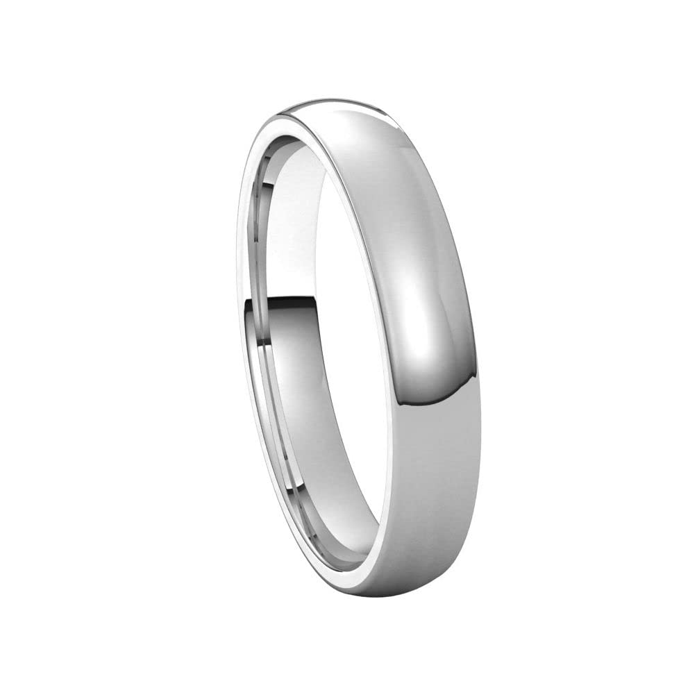 Bonyak Jewelry Platinum 3.5mm Half Round Comfort Fit Light Band Beautiful, Size 6