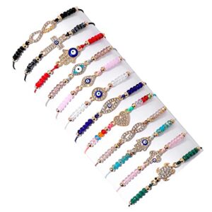 24/12 pcs evil eye bracelets mexican bracelets hamsa bracelet set protection mal de ojo bracelets gold evil eye anklets jewelry gift for women men