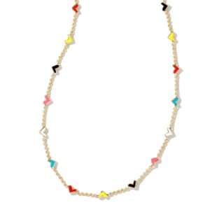 kendra scott haven heart gold strand necklace in multi mix, fashion jewelry for women