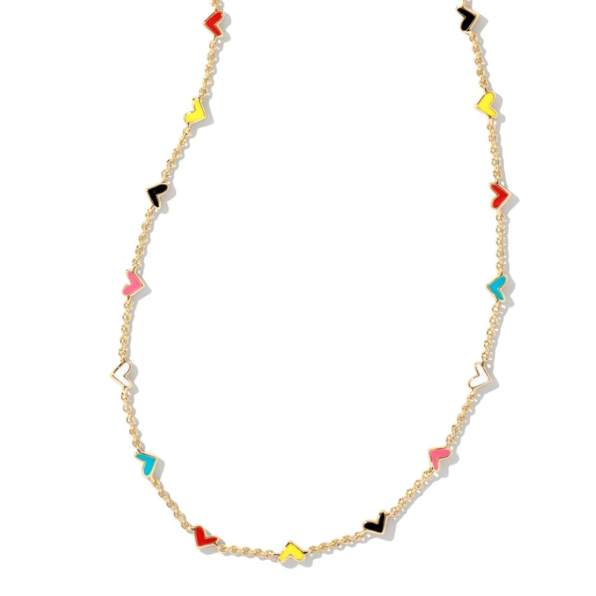 Kendra Scott Haven Heart Gold Strand Necklace in Multi Mix, Fashion Jewelry for Women