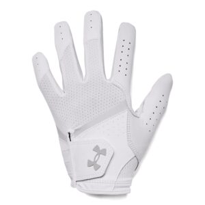 under armour women's iso-chill golf glove, (100) white/halo gray/halo gray, left hand large