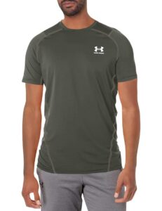 under armour men's armour heatgear fitted short-sleeve t-shirt, (310) baroque green / / white, xx-large