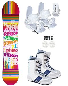 symbolic 140cm stella ribbon az29 snowboard white bindings+ northwave boots 7 7.5 wl1 package (140cm stella ribbon (az29), boot-7-7.5 lady mp24.5 (wl1))