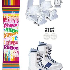 Symbolic 140cm Stella Ribbon az29 Snowboard White Bindings+ Northwave Boots 7 7.5 WL1 Package (140cm Stella Ribbon (az29), Boot-7-7.5 Lady MP24.5 (wl1))