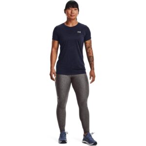 Under Armour Women's Tech Twist T-Shirt, (410) Midnight Navy/Cadet/Metallic Silver, Medium