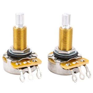 cts 450 series a500k split long shaft guitar pots audio taper potentiometers for usa electric guitar and bass, 10% tolerance (set of 2)