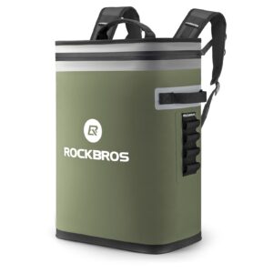 rockbros backpack cooler leak-proof soft sack 36 can green