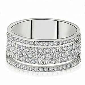 925 sterling silver shiny full diamond ring cubic zirconia rings cz diamond multi row ring eternity engagement wedding band ring for women czclmlt1 (7)