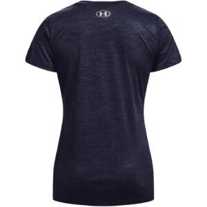 Under Armour Women's Tech Twist T-Shirt, (410) Midnight Navy/Cadet/Metallic Silver, Medium