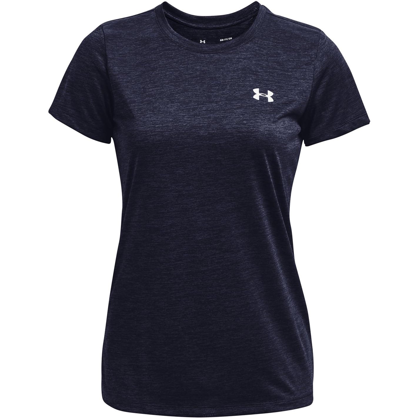 Under Armour Women's Tech Twist T-Shirt, (410) Midnight Navy/Cadet/Metallic Silver, Medium