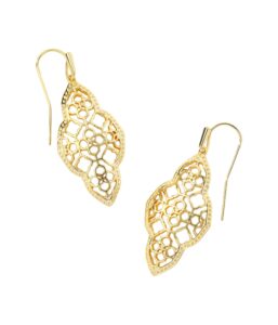 kendra scott abbie drop earring in 14k gold-plated brass, fashion jewelry for women, gold