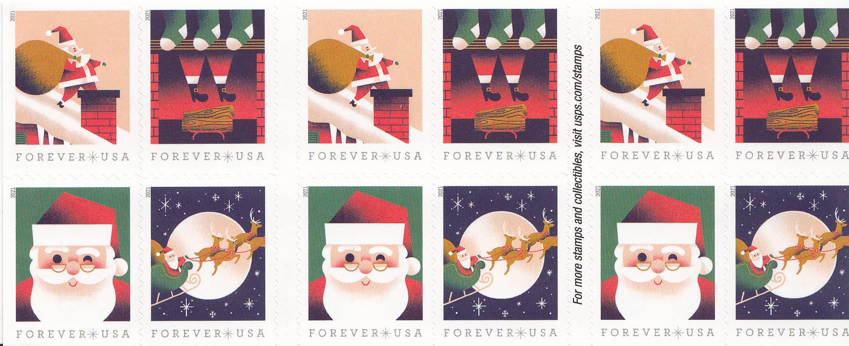 USPS A Visit from St Nick Book of 20 Forever First Class Postage Stamps (1 Booklet (20 Stamps))