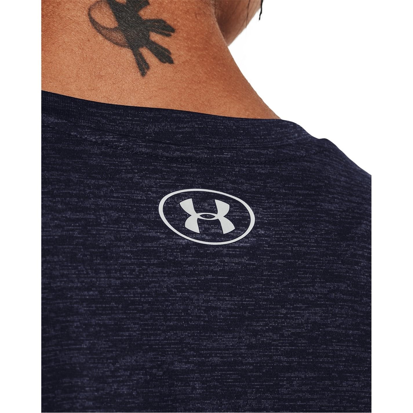 Under Armour Women's Tech Twist T-Shirt, (410) Midnight Navy/Cadet/Metallic Silver, Medium