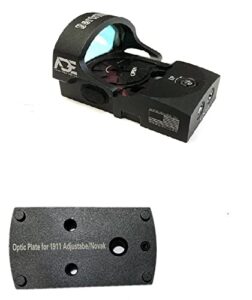 ade advanced optics bertrillium rd3-013 red dot sight + optic mounting plate for 1911 novak rear sight pistol