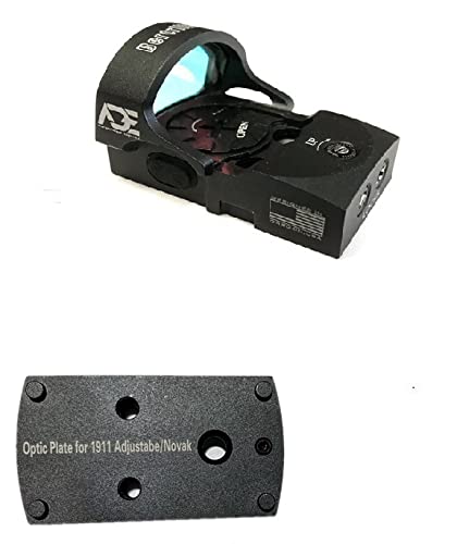 Ade Advanced Optics Bertrillium RD3-013 Red Dot Sight + Optic Mounting Plate for 1911 Novak Rear Sight Pistol