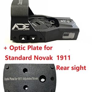 Ade Advanced Optics Zantitium RD3-015 Red Dot Sight + Optic Mounting Plate for 1911 Novak Rear Sight Pistol