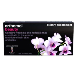 orthomol beauty, women's beauty supplement, 7-day supply, supports hair, skin, and nail health, collagen supplement with coenzyme q10