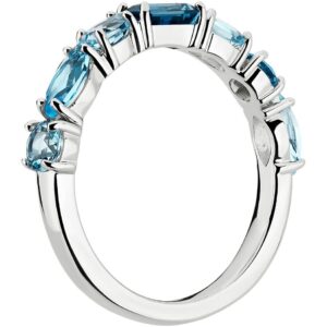 Wedding Ring for Women Wedding Jewelry Sets for Brides Hand Jewelry for Women Soul Sister Gifts 925-Sterling Silver Band Ring Natural Blue Topaz Beautiful Mossanite Design Size 6