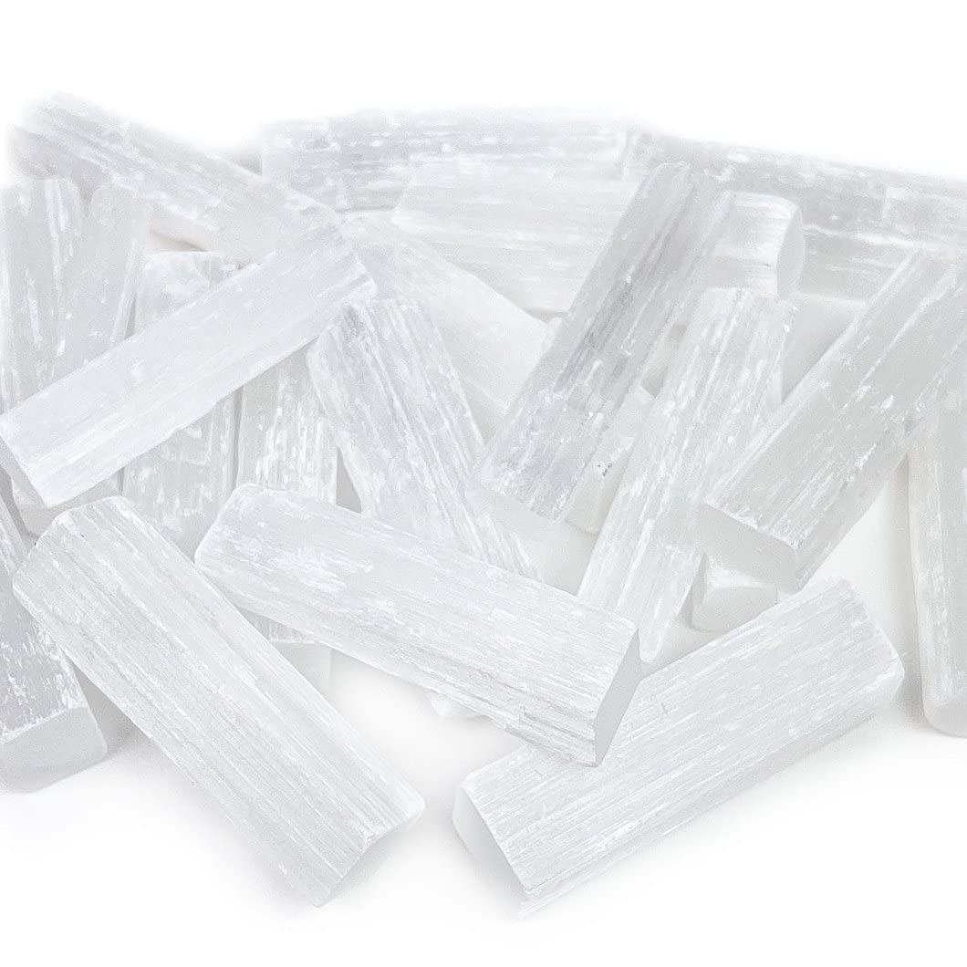 Pachamama Essentials Selenite Crystal Sticks for Healing, Reiki, & Metaphysical Energy Drawing - Available in 2.5 Inches, 4 Inches & 9 Inches (20, 2.5")