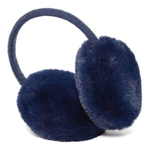 winter warm knitted earmuffs ear warmers muffs women men ear flap cover (navy), one size fit all