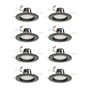 satco s11837/08 colorquick led downlight retrofit, cct color-selectable 2700k/3000k/3500k/4000k/5000k, 5-6 inches, bronze, 8 pack