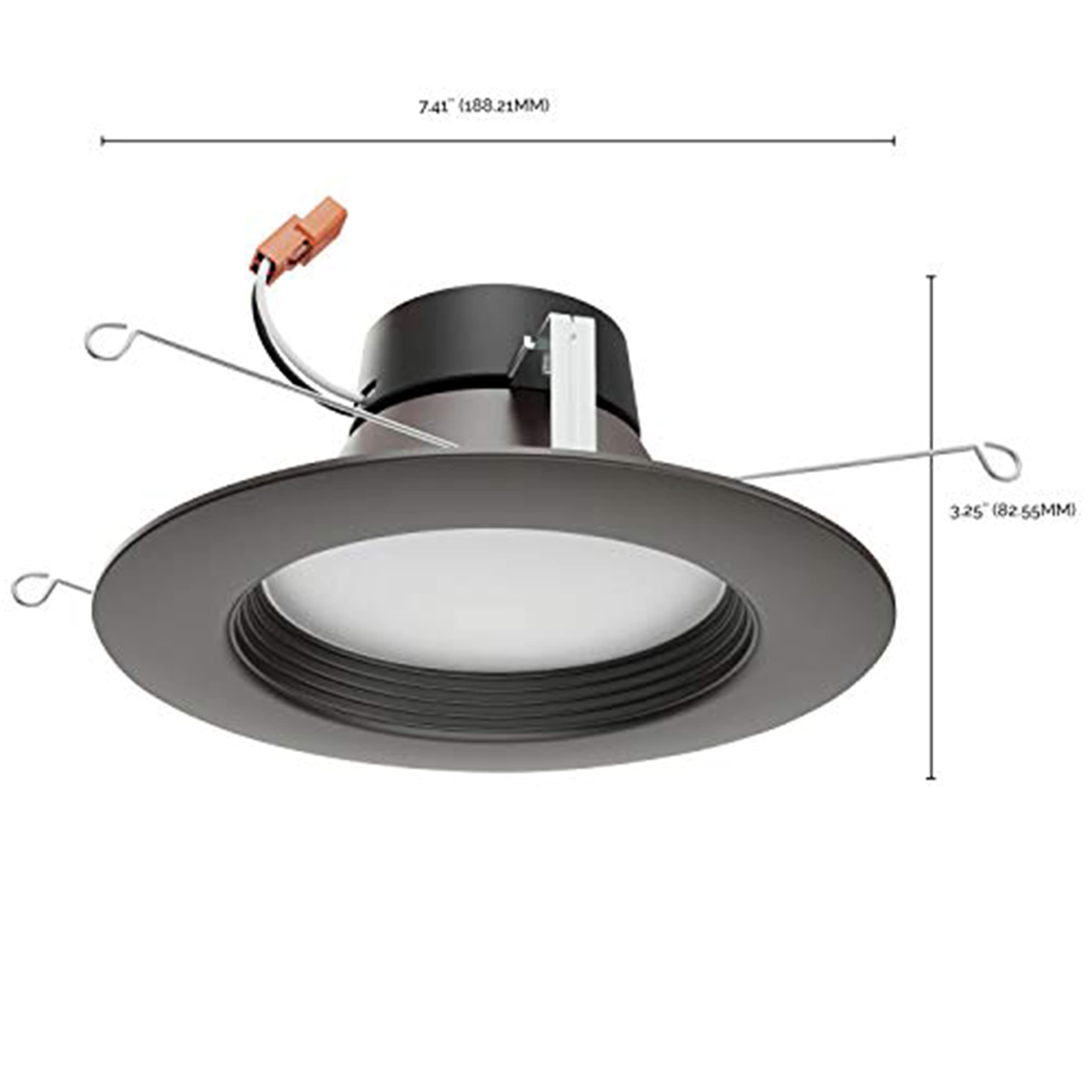 Satco S11837/08 ColorQuick LED Downlight Retrofit, CCT Color-Selectable 2700K/3000K/3500K/4000K/5000K, 5-6 Inches, Bronze, 8 Pack