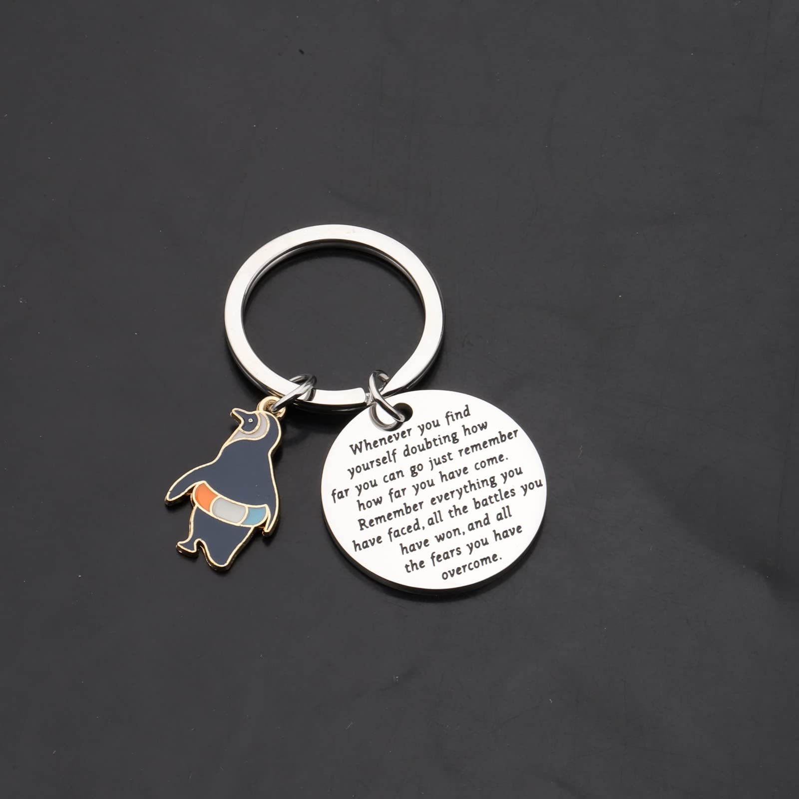 TIIMG Penguin Inspirational Keychain Penguin Lover Animal Jewelry Motivational Quote Gift (Penguin whenever)