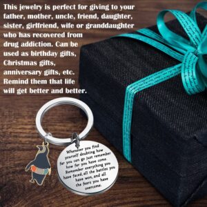 TIIMG Penguin Inspirational Keychain Penguin Lover Animal Jewelry Motivational Quote Gift (Penguin whenever)