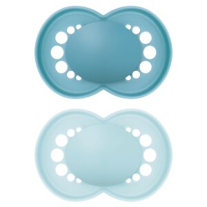 mam original matte baby pacifier, nipple shape helps promote healthy oral development, sterilizer case, 2 pack, 16+ months, boy,2 count (pack of 1)