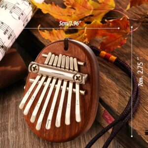 Custom 8 Key Mini Kalimba Thumb Piano with Your Name & Text, Portable Easy to Learn Marimba Handmade Musical Instrument Finger Piano Personalized Gifts for Beginners