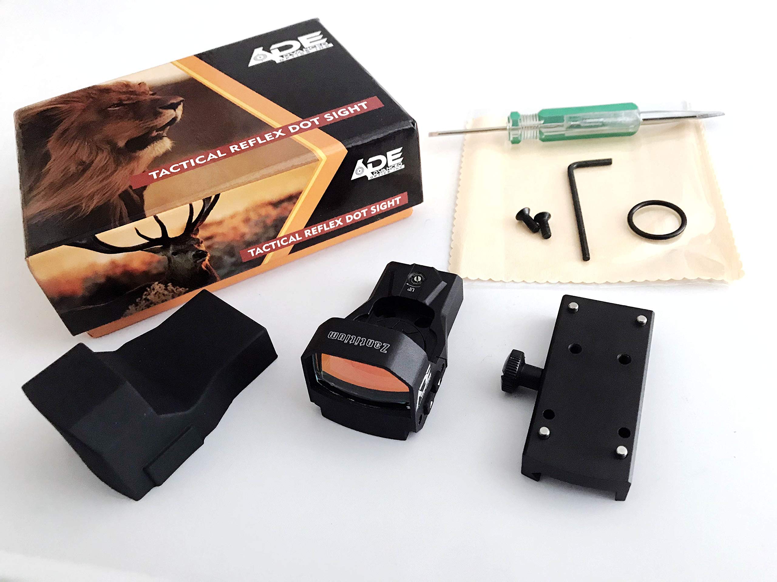 Ade Advanced Optics Zantitium RD3-015 Red Dot Sight + Optic Mounting Plate for 1911 Novak Rear Sight Pistol