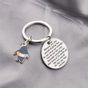 TIIMG Penguin Inspirational Keychain Penguin Lover Animal Jewelry Motivational Quote Gift (Penguin whenever)