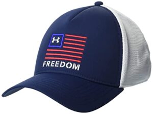 under armour men's freedom trucker hat , (409) academy / white / white, one size fits all