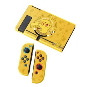 perfectsight protective case compatible with nintendo switch | cute pikachu | anti-scratch shockproof slim cover case for ns switch and joy-con, hard shell dockable case