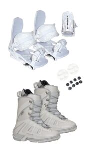 symbolic northwave freedom snowboard boots white flow-ride bindings women's girls package 5-7.5 bindings white to fit boots, boot size usl 5.5-6 (wl5)