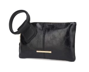 mkf collection by mia k. mkf-wos101bk simone clutch & wristlet, black