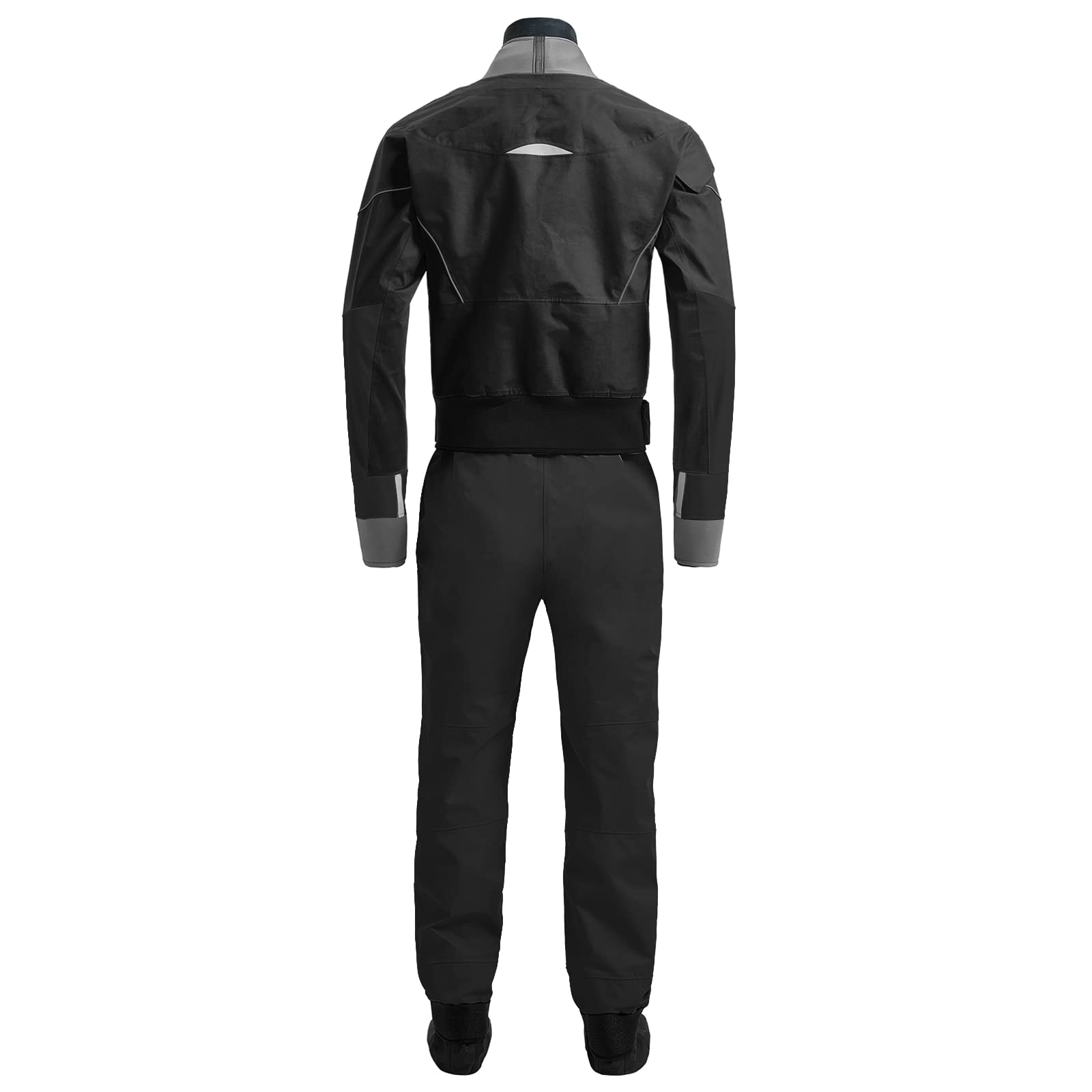 Kayak Drysuit for Men in Cold Water,Kayaking euipment,Paddling,Snorkeling,Waterproof,Front zip,Black (Black, M)