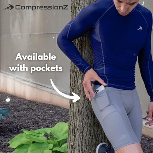 CompressionZ Compression Shorts Men - Compression Underwear for Sports - Long Workout, Athletic, Biking, Running Mens Spandex